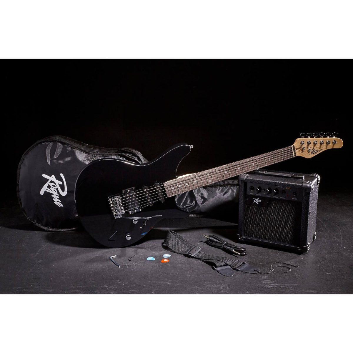 Guitarra Eléctrica Rogue Rocketeer Con Amplificador y Acccesorios ...